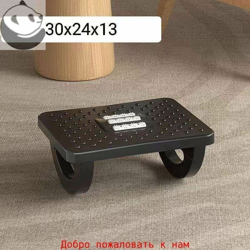 Подставка для ног офисная эргономичная 1 шт, наклонная опора для ног под стол при работе за компьютером, пластик Серый