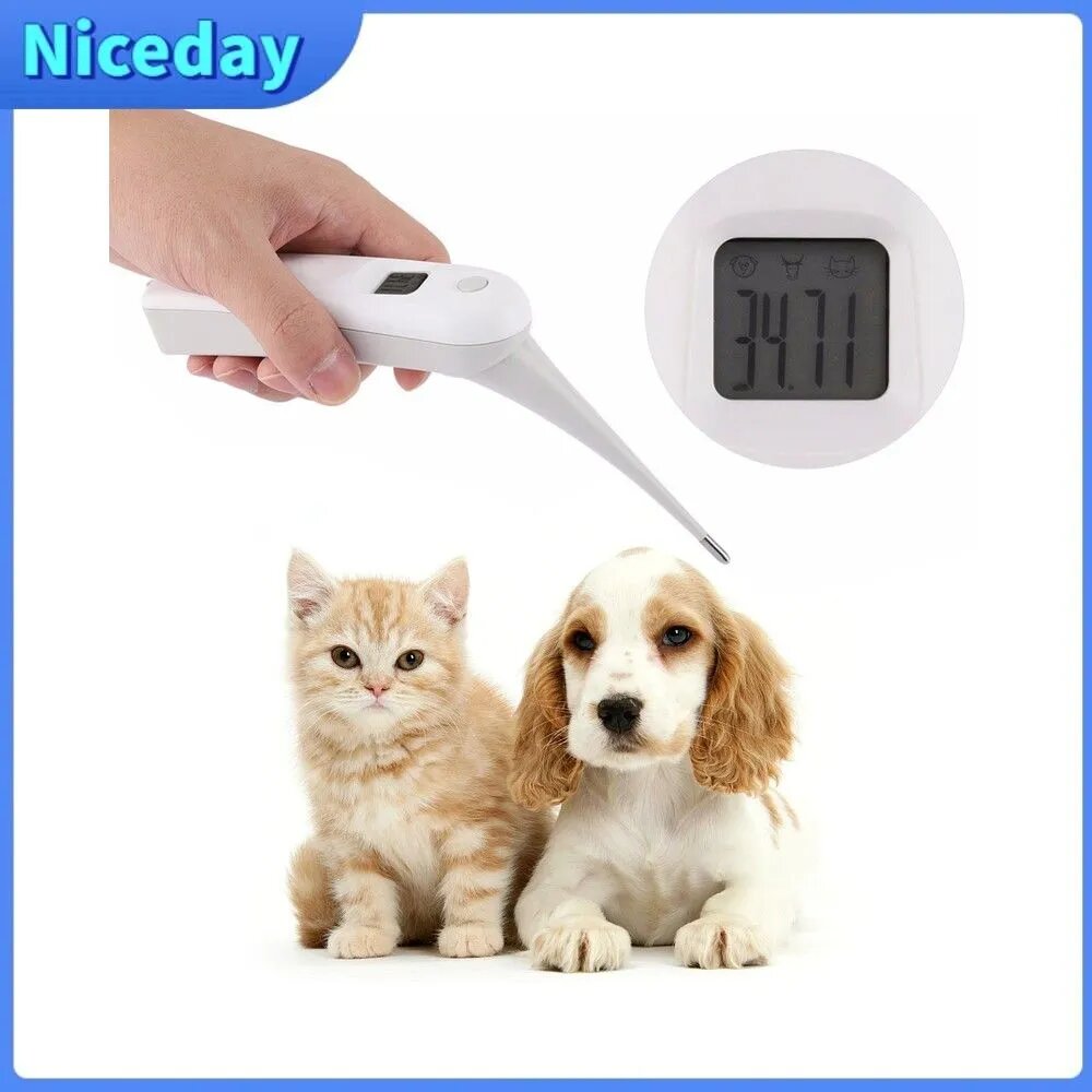 Ветеринарный термометр для животных, цифровой, электронный для кошек и собак