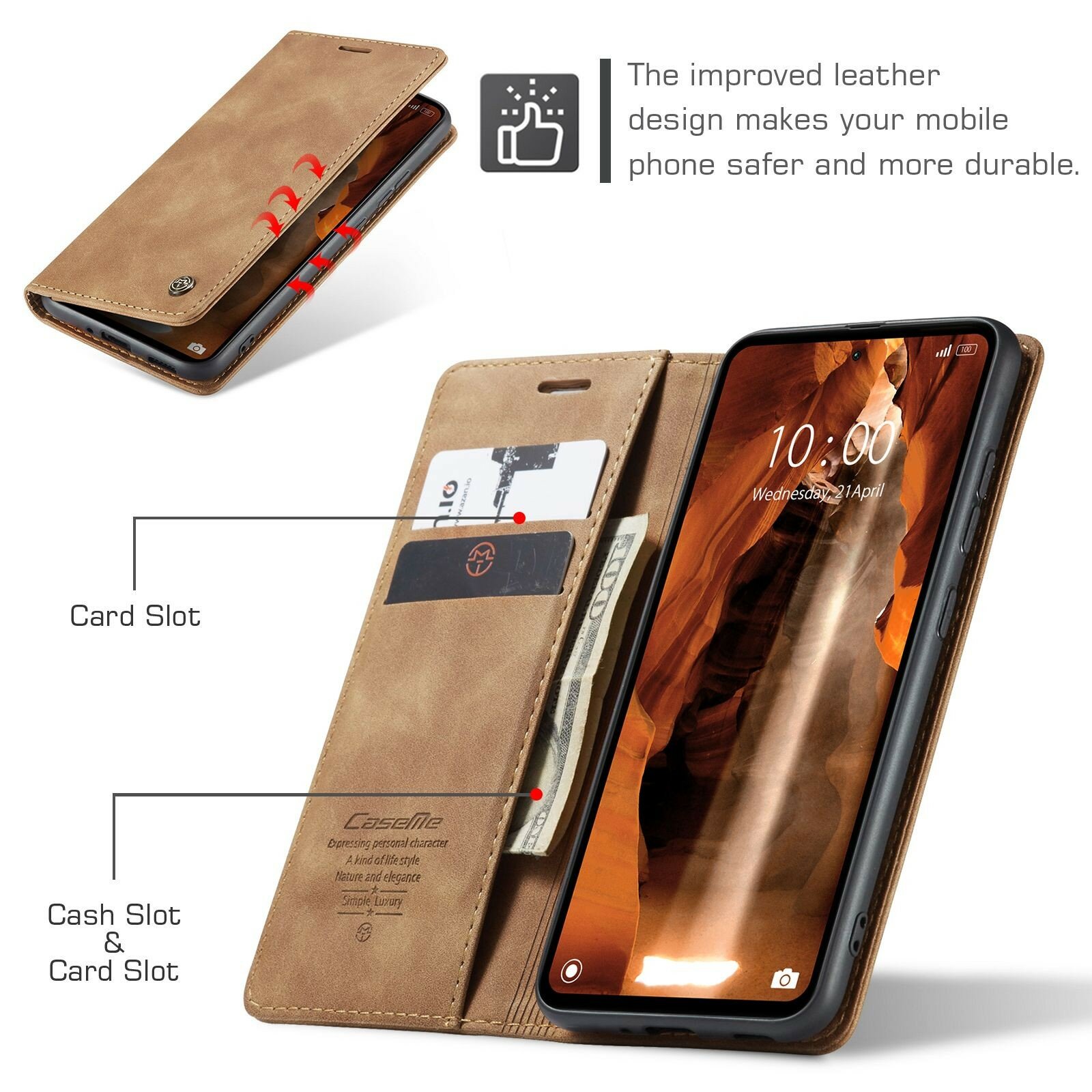 Чехол-книжка MyPads для Xiaomi Redmi Note 12 (4G) светло-бежевый с бумажником и визитницей