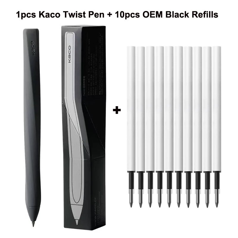 Гелевая ручка KACO TWIST Assorted Colors Черный, 1Black 10BlackInk