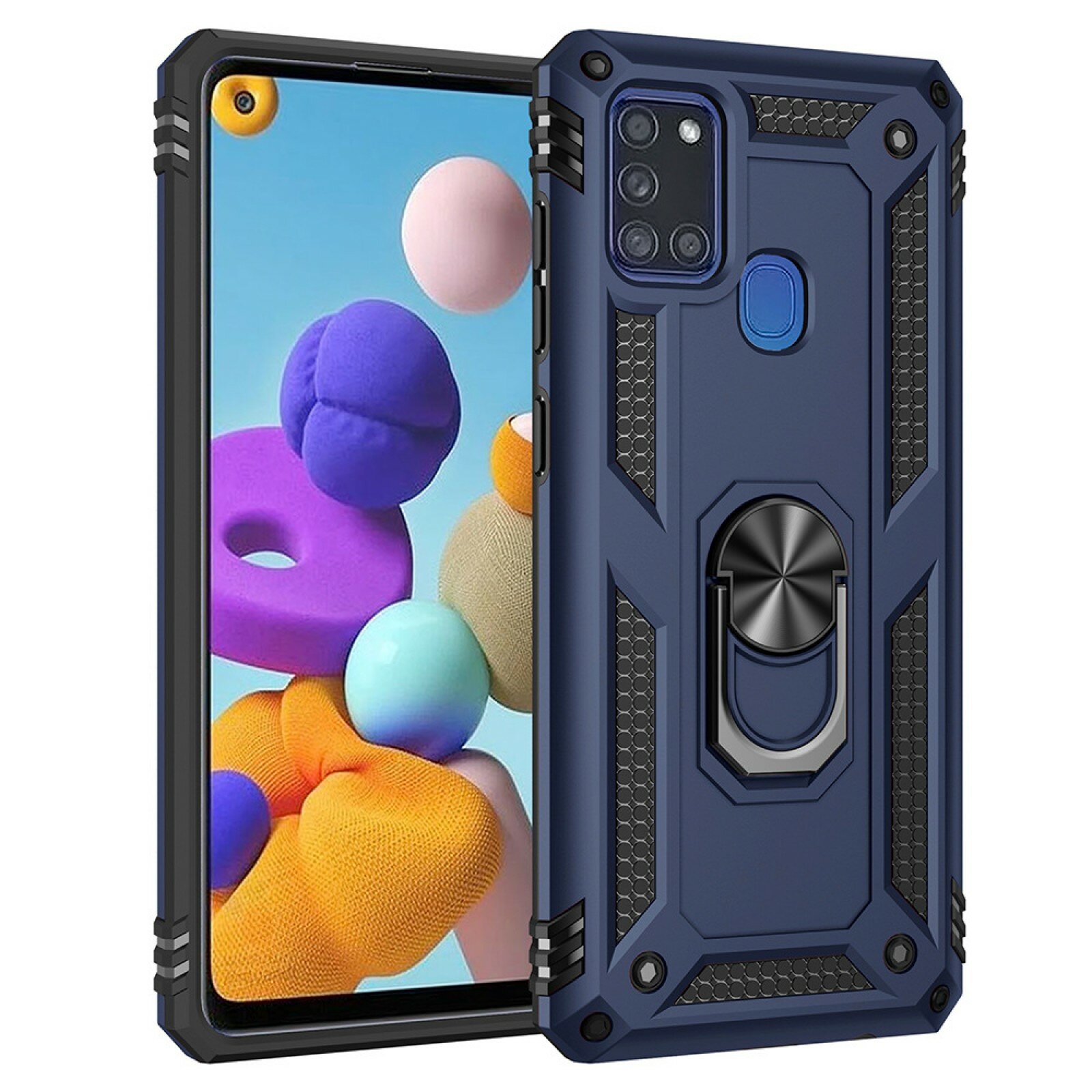 Чехол-бампер MyPads для Samsung Galaxy A21s SM-A217F 2020 противоударный усиленный синий