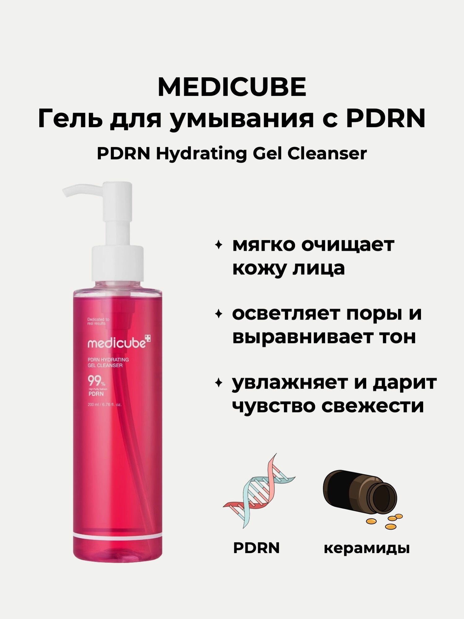 MEDICUBE Гель для умывания увлажняющий PDRN Hydrating Gel Cleanser (200 мл)