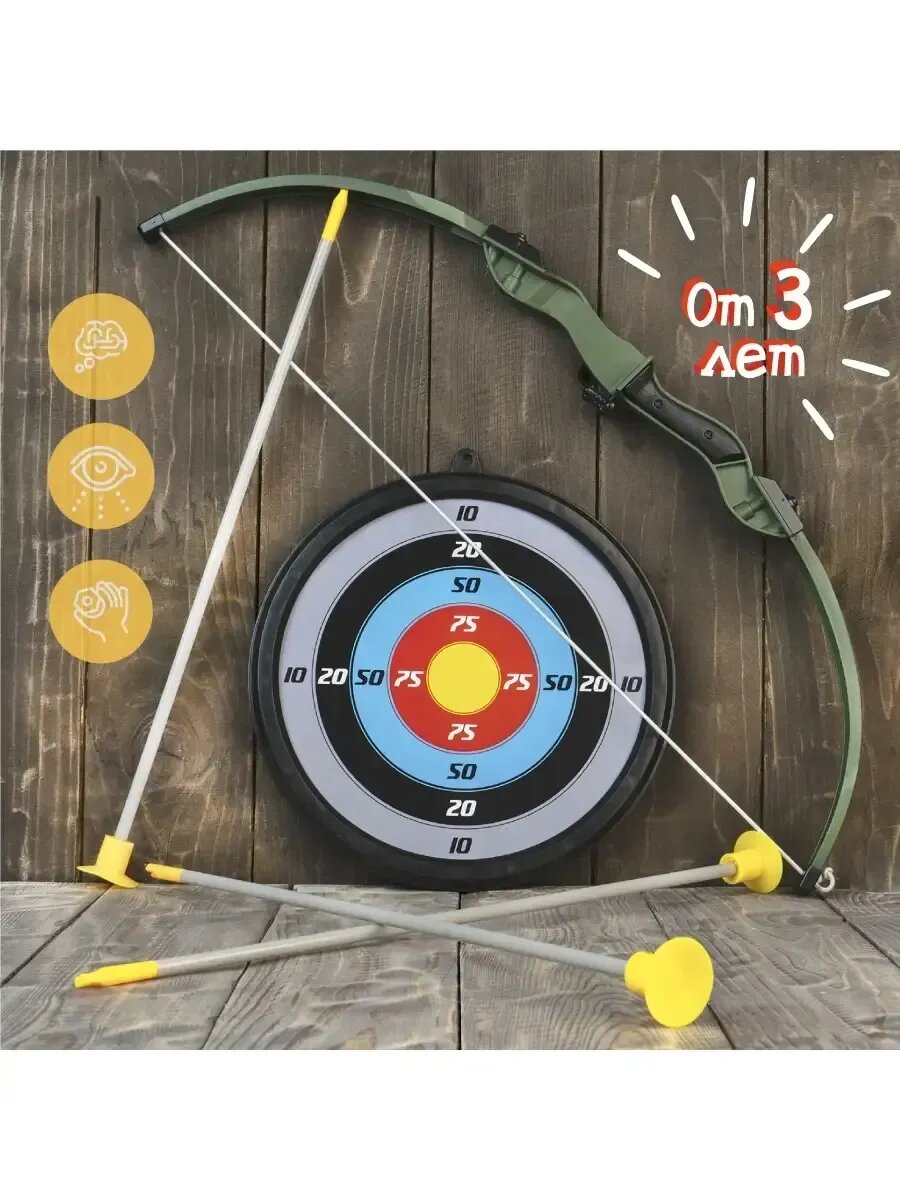Лук со стрелами и мишенью для мальчиков