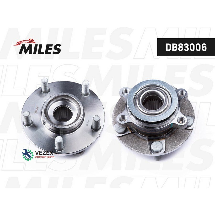 MILES DB83006 Ступица колеса передняя с подшипником NISSAN QASHQAI I/X-TRAIL/JUKE/RENAULT KOLEOS 07- (SKF VKBA6996) DB83006
