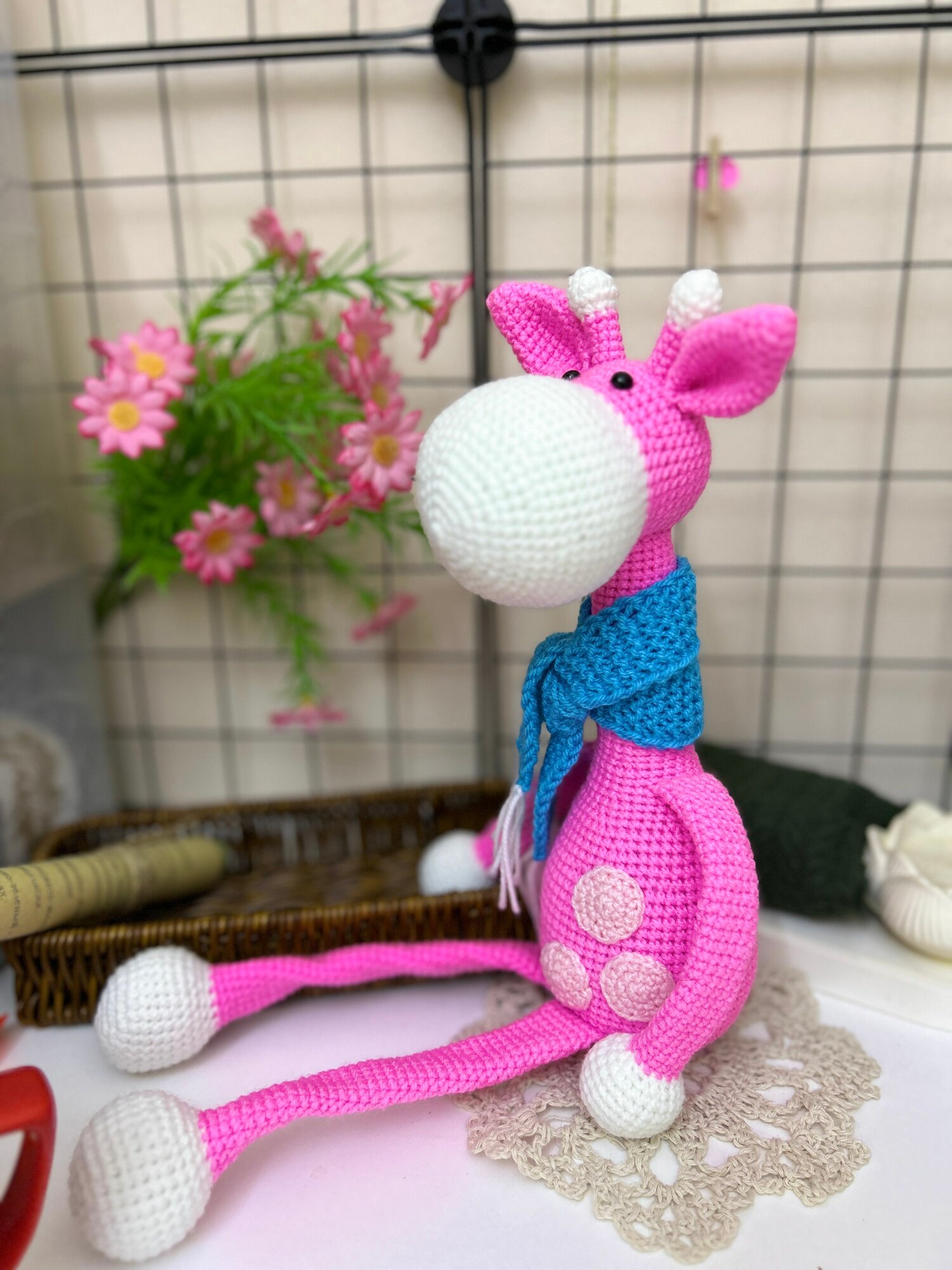 Вязаные игрушки Жираф ручной работы. Мягкая игрушка Жираф