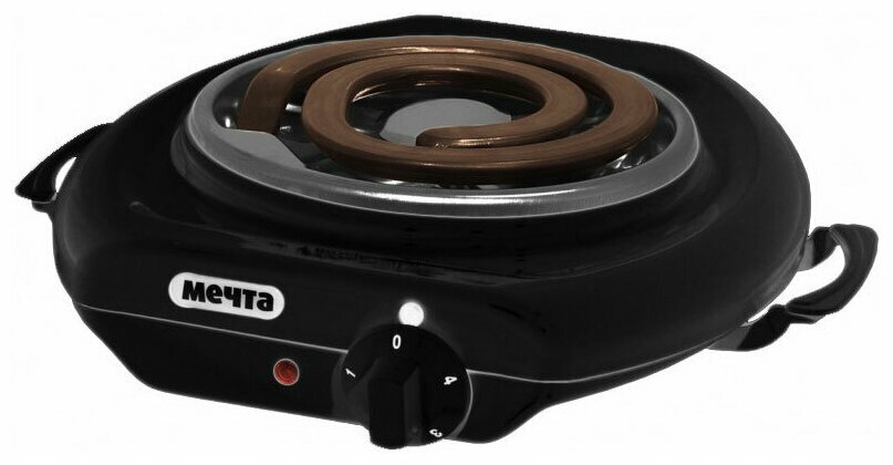 Электрическая плитка Мечта-112T, нержавеющая сталь, 1 конфорка, черная