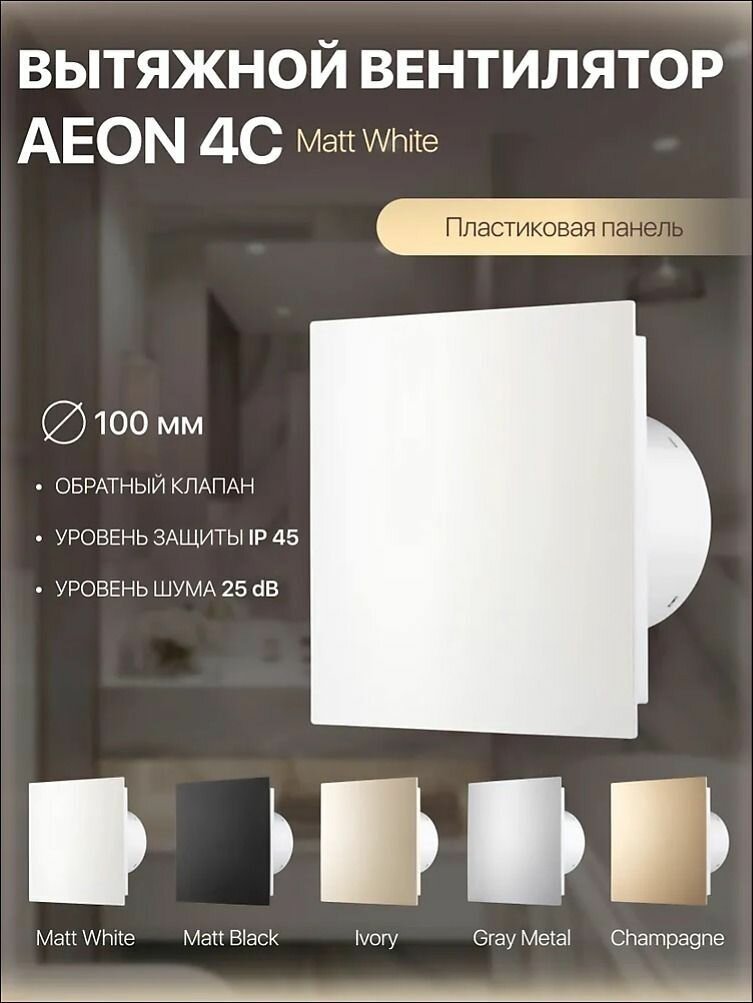 Вытяжной вентилятор AEON4c D100 с обратным клапаном