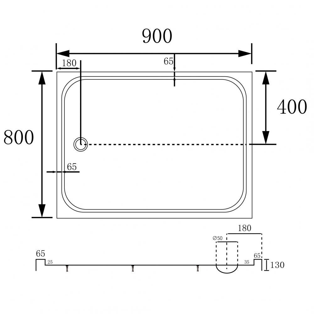 Душевой поддон Abber AD3C098 90х80 белый