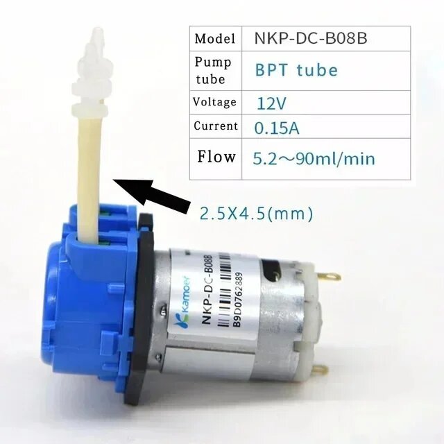 Дозирующий насос Kamoer NKP-DC-B08, 12V, Green