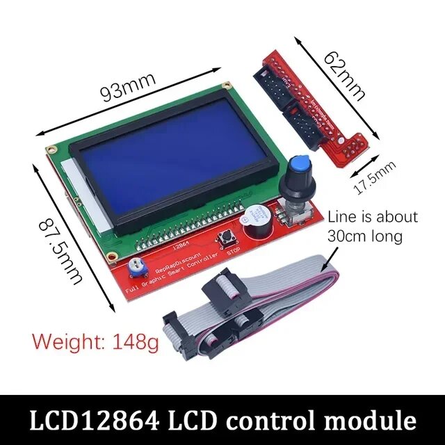 LCD12864 LCD контроллер 128x64, Черный