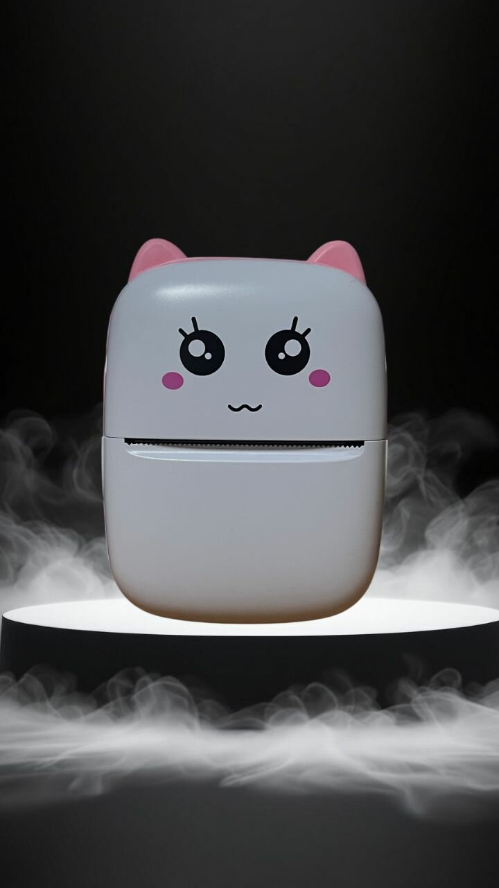 Мини-принтер Bluetooth для быстрой печати наклеек, этикеток и фото розовый