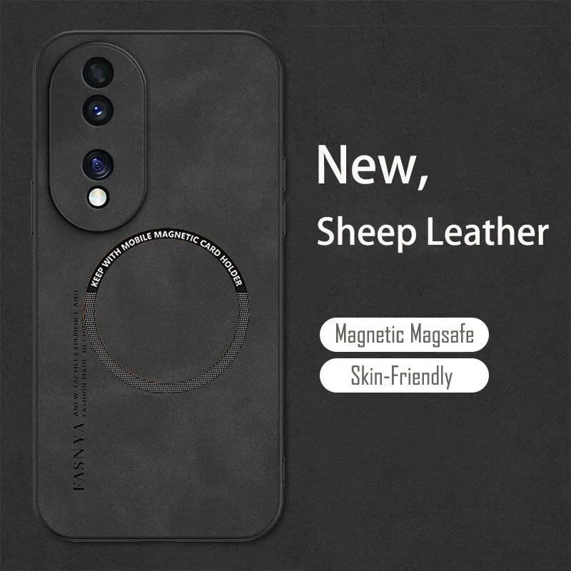 Магнитный мягкий чехол из овечьей кожи для телефона Honor X9AB X8AB X7A Черный, black, Honor 90 Lite