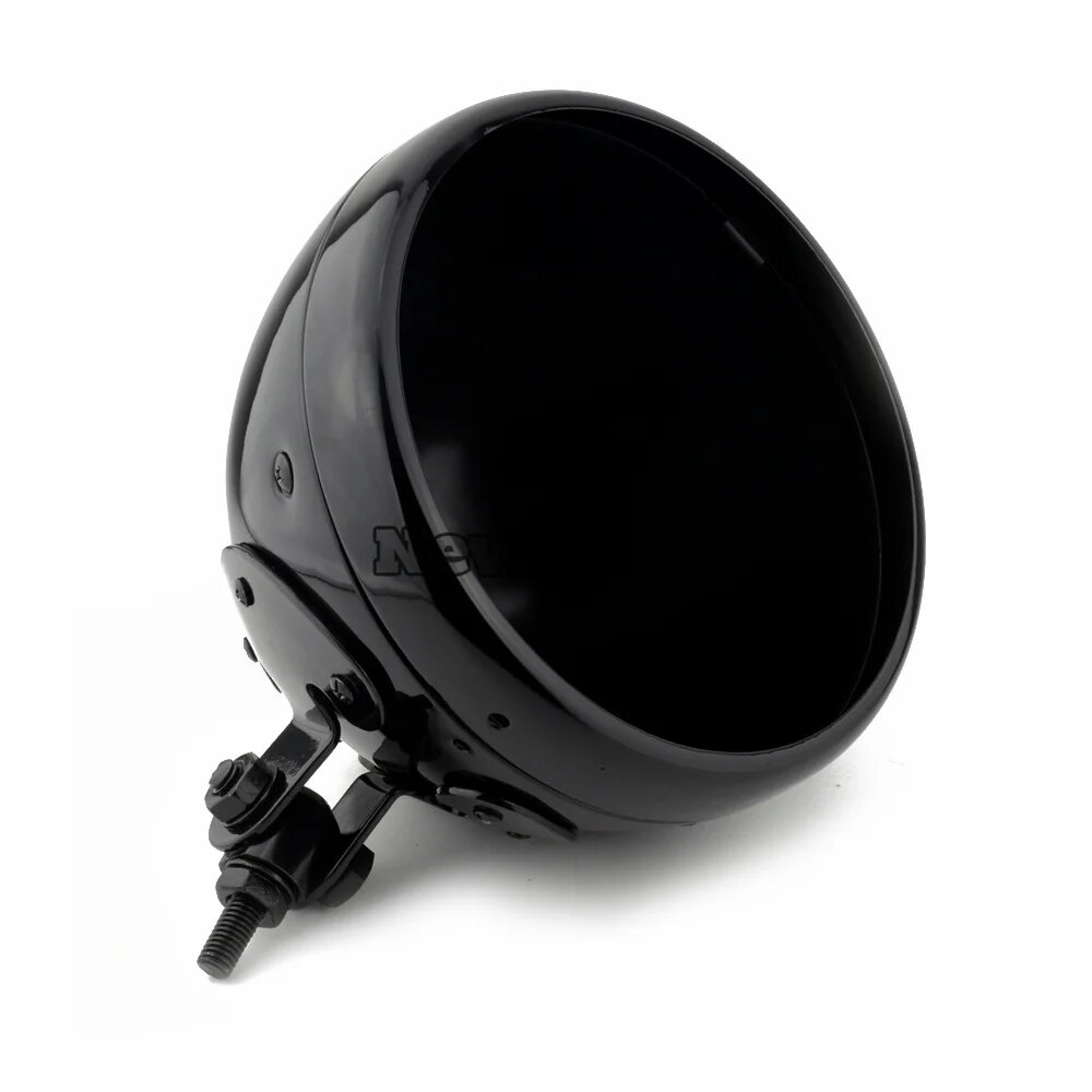 Винтажный корпус для фар мотоцикла, 7 дюймов, со светодиодной подсветкой, стальное Черный, Black