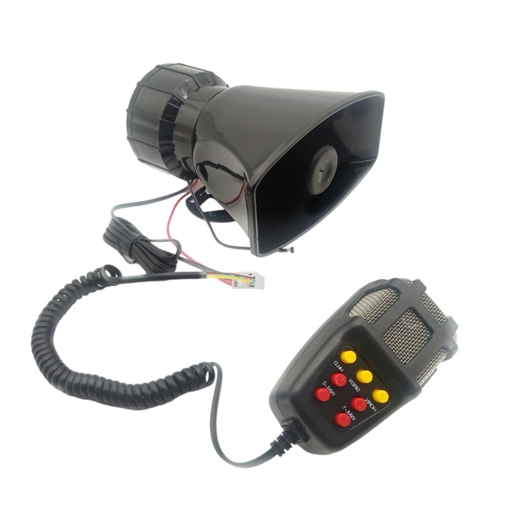 Глобальный Автомобильный Гудок 12V 7 Ступеней 100 Вт Непроницаемый Громкоговоритель С Звукоснимателем Для Грузовика Мотоцикла Простая Установка