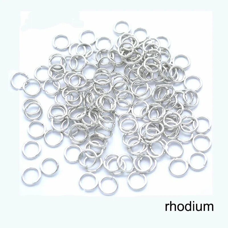 Разъёмные кольца серебряного цвета RHODIUM 8 мм, 200 шт.