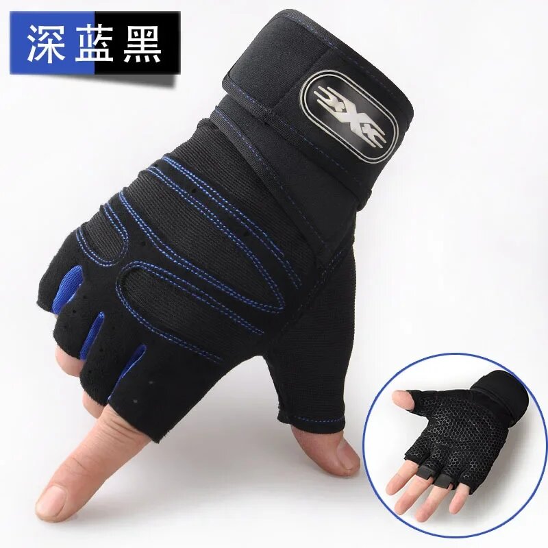 Перчатки для фитнеса и тренинга, темно-синий, M/L/XL