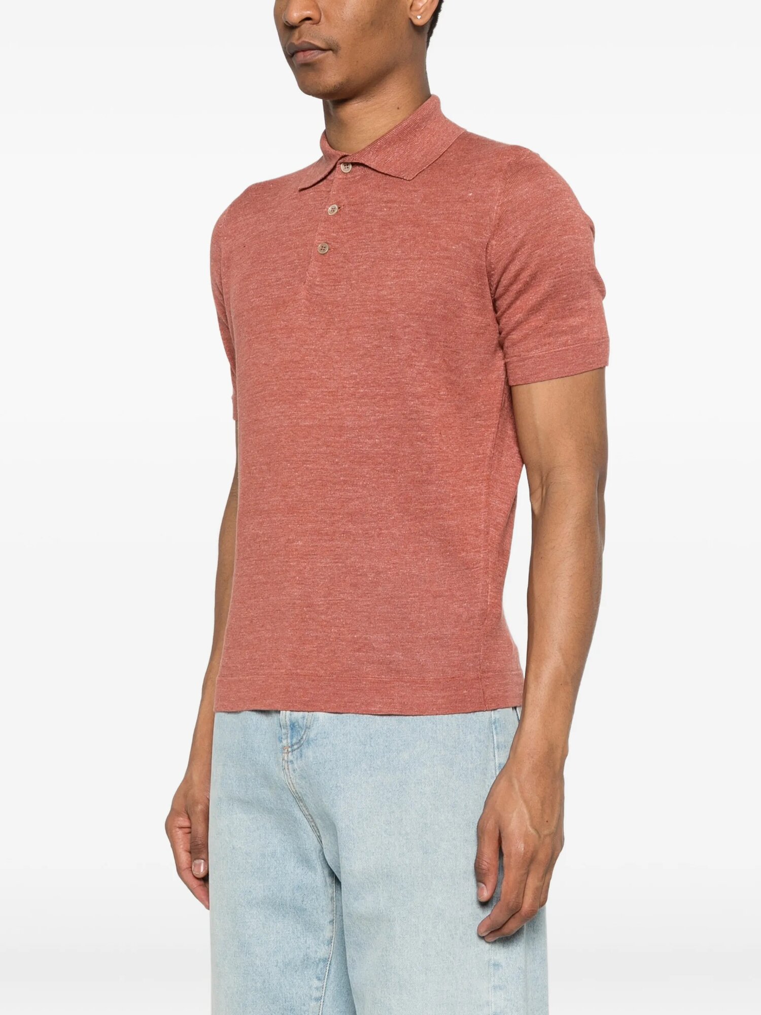 Рубашка BRUNELLO CUCINELLI Buttoned polo shirt, размер 50, коричневый — фото 1