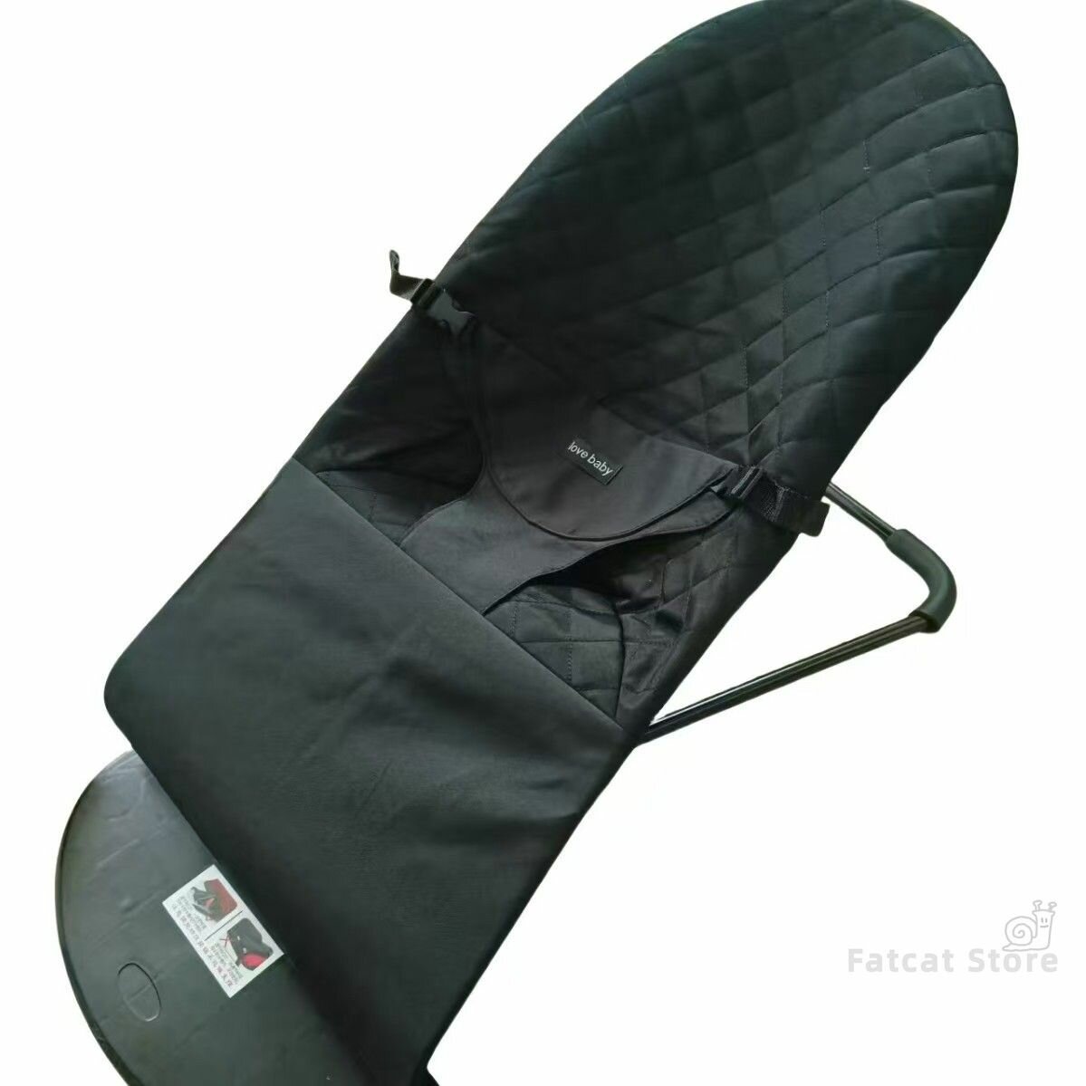 Детское кресло-качалка со съемным чехлом черного цвета