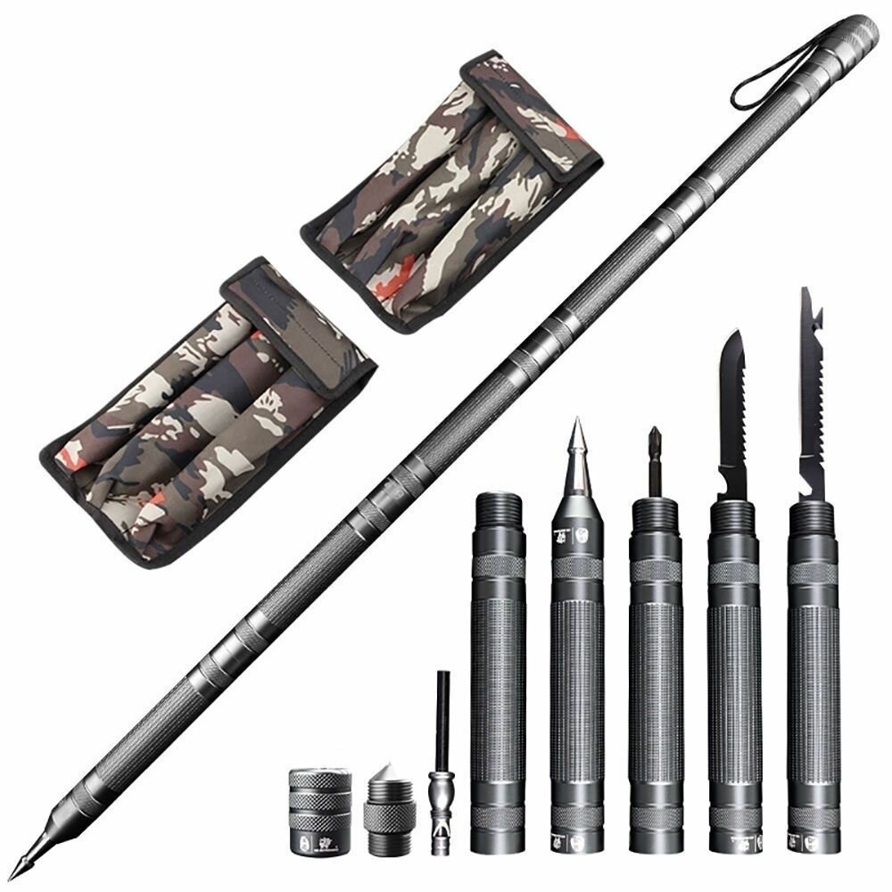 Тактический телескопический штык HanDao со встроенным лезвием, многофункциональное автомобильное средство самообороны, выдвижной роллер для активного отдыха, оборудование для предотвращения бедствий и чрезвычайных ситуаций.