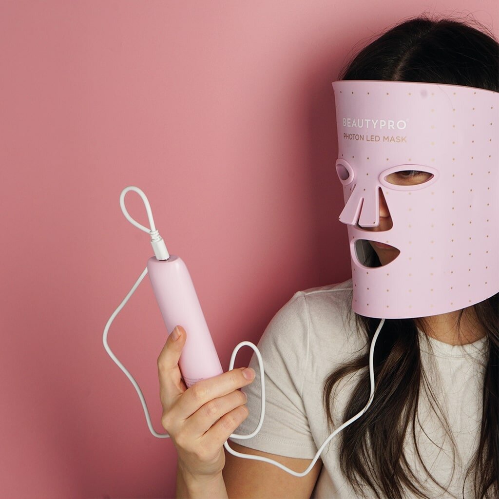 BeautyPro Светодиодная маска PHOTON LED Light Therapy Facial Mask (V2) - Pink