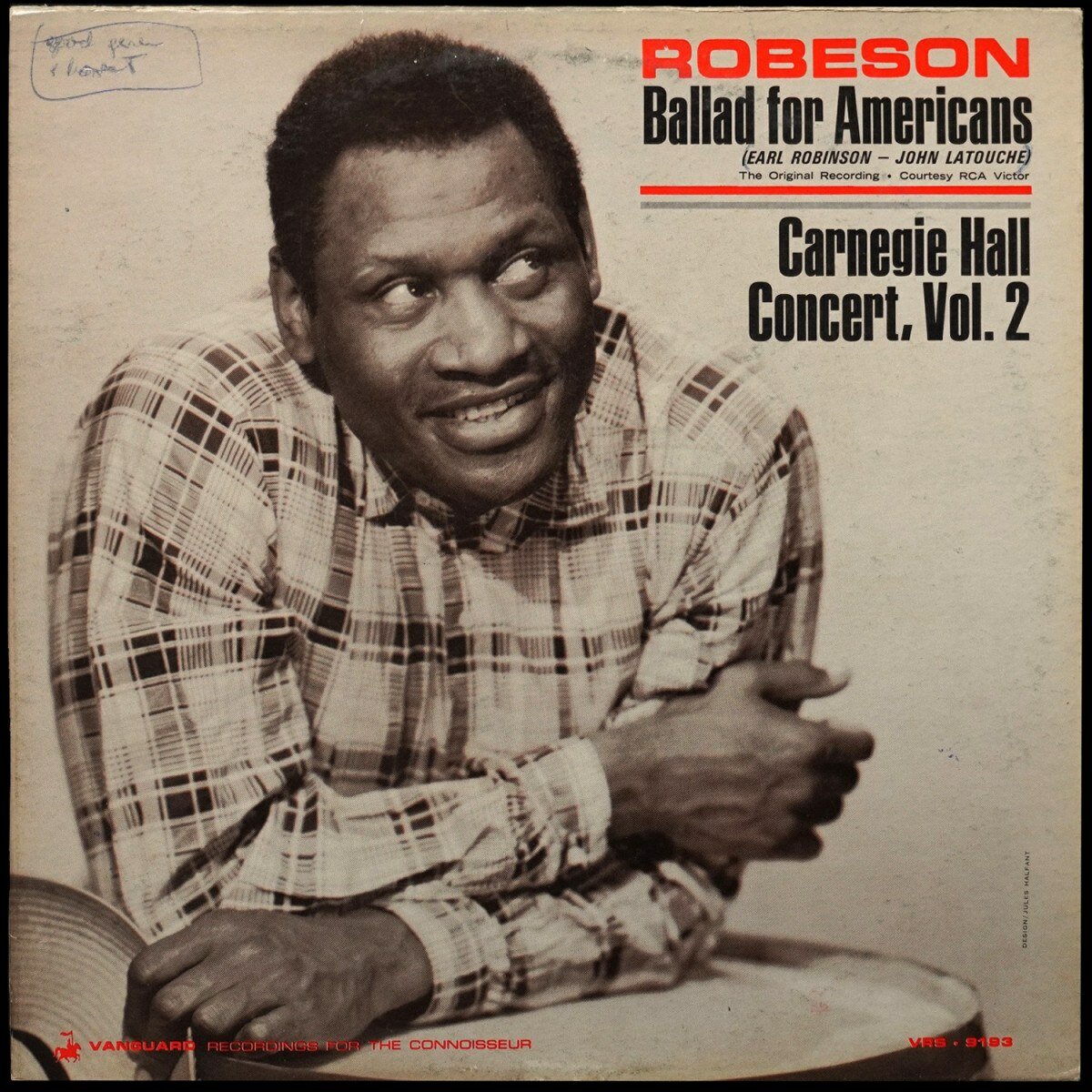 Виниловая пластинка Vanguard Paul Robeson – Ballad For Americans And Carnegie Hall Concert, Vol. 2 (моно)