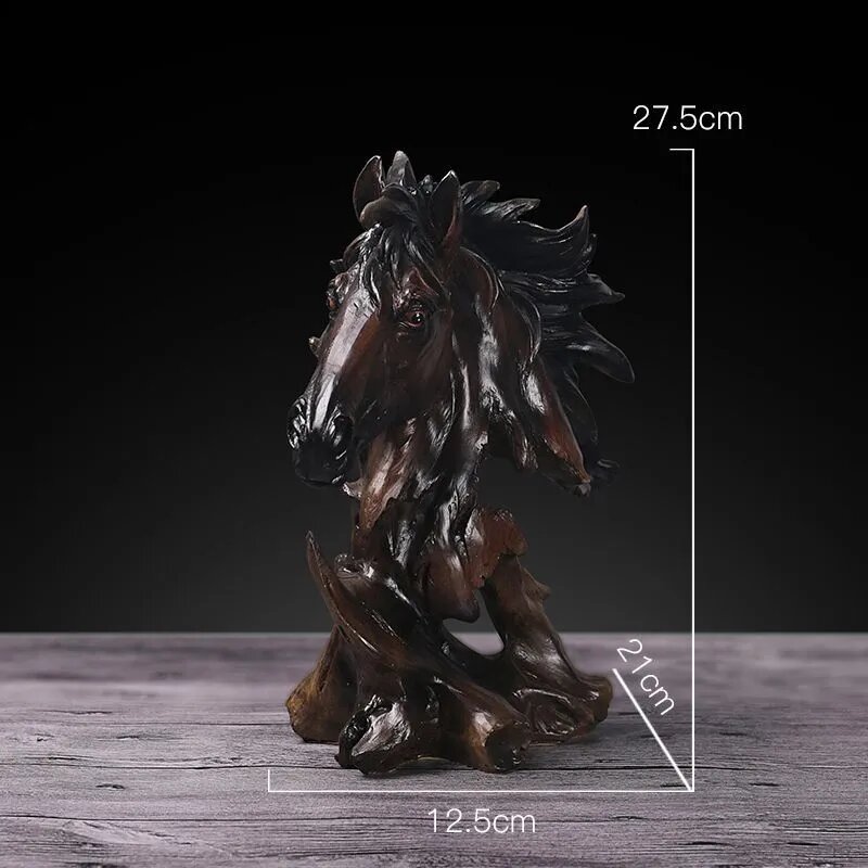 Glowfly Садовая фигурка лошади коричневого цвета из дерева, размеры 27.5x21x12.5cm
