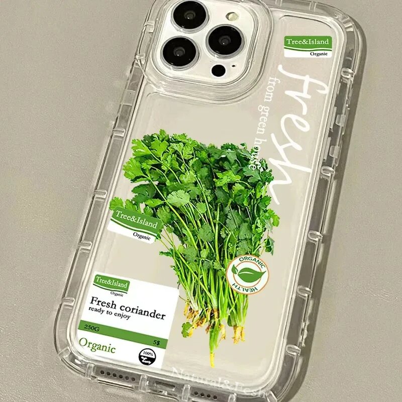 Чехол для iPhone 12 ProMAX, зеленый, Style 6, с кориандром