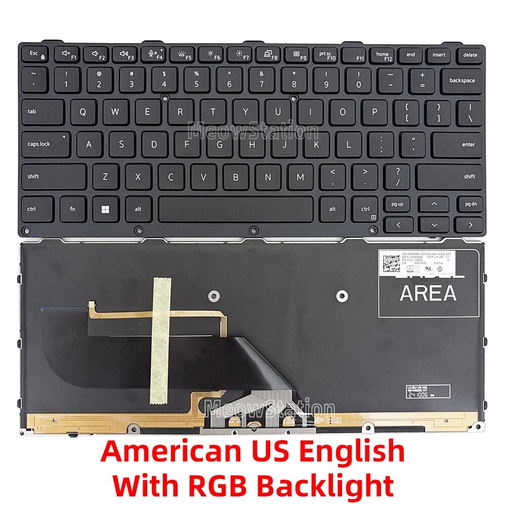 Клавиатура Zanixium для Dell Pro Rugged 14 RB14250, Pro Rugged 13 RA13250 с подсветкой