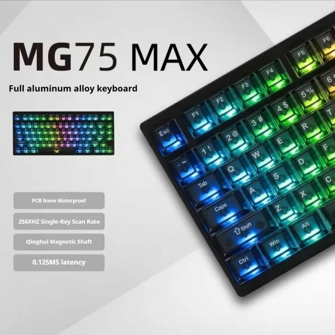 IROK Игровая клавиатура проводная IROK MG75 Max, Английская раскладка, прозрачный,