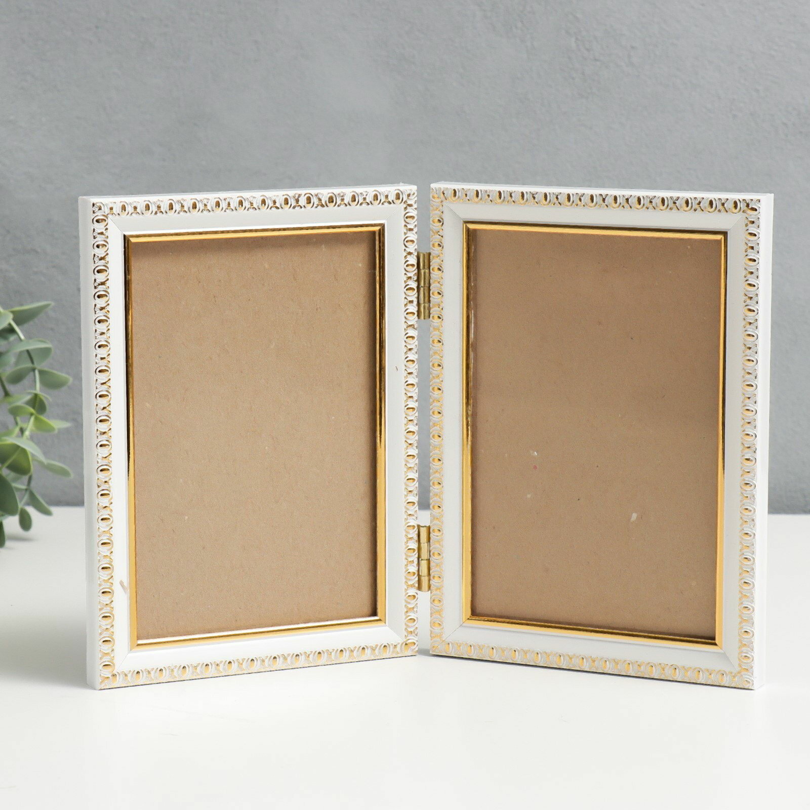 Фоторамка - коллаж на 2 фото 10x15 см "Двойная", пластик, белый