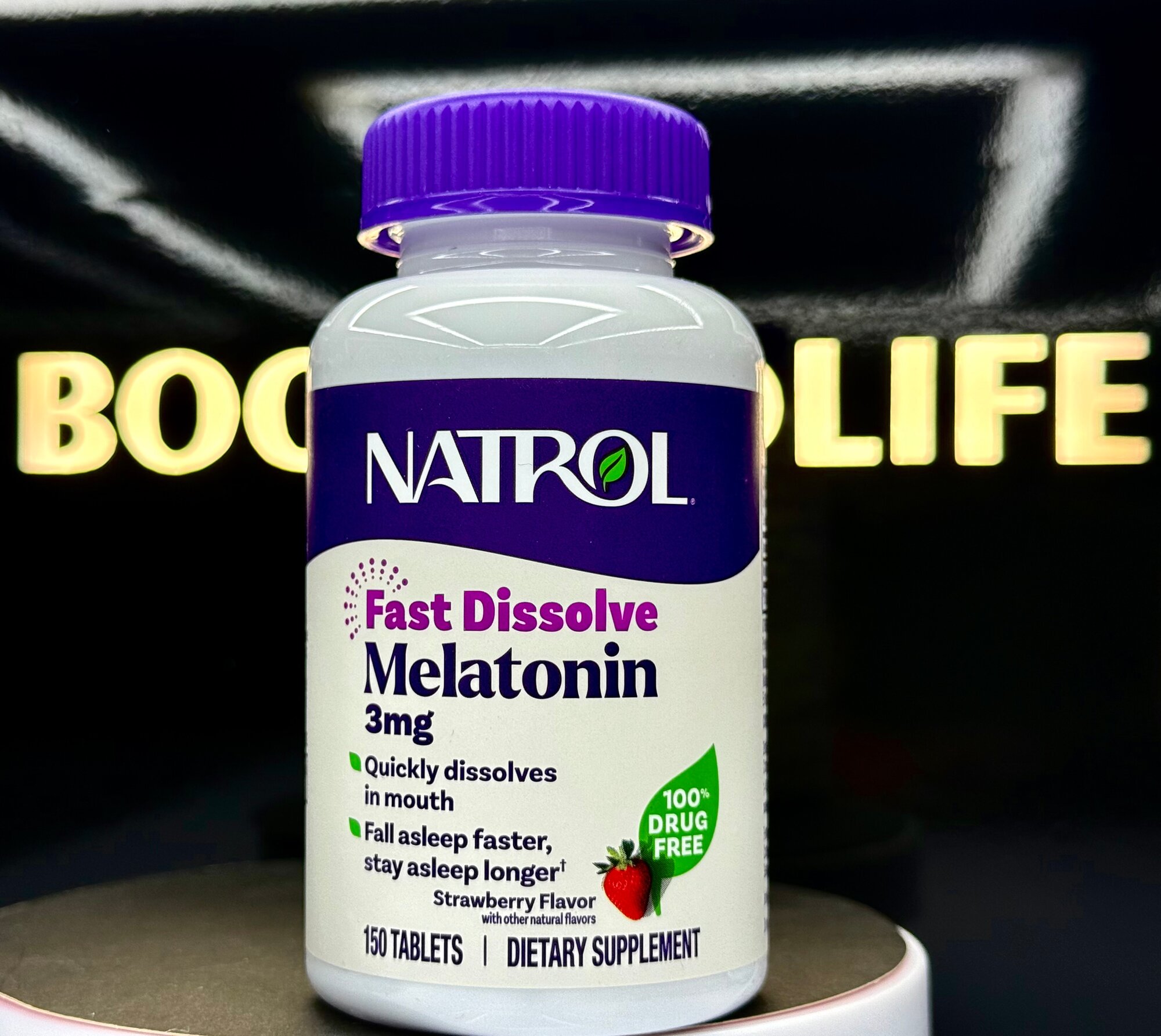 Natrol Melatonin Fast Dissolve 3 мг 150 таблеток, клубника