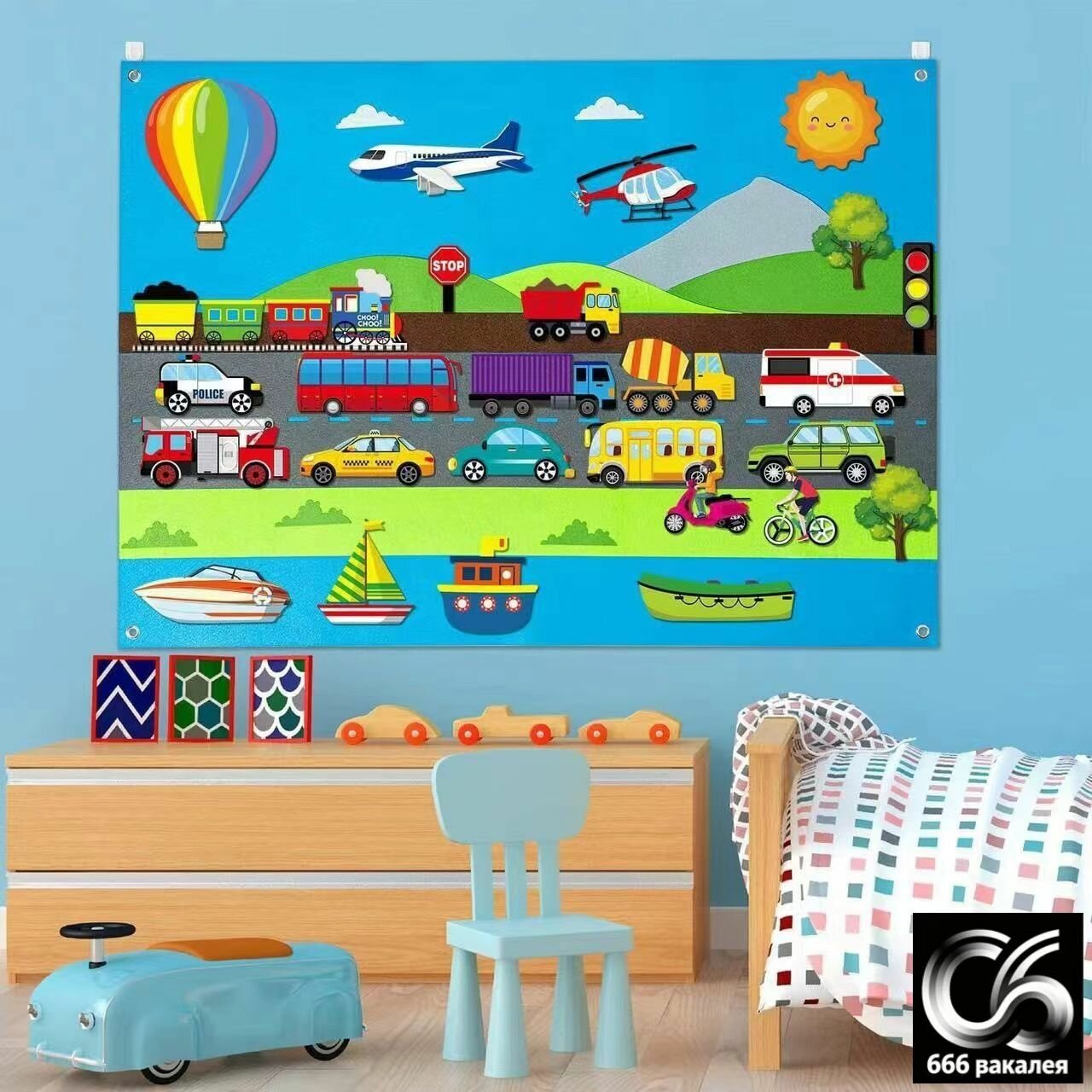 Развивающие игрушки Транспорт, сортер из фетра