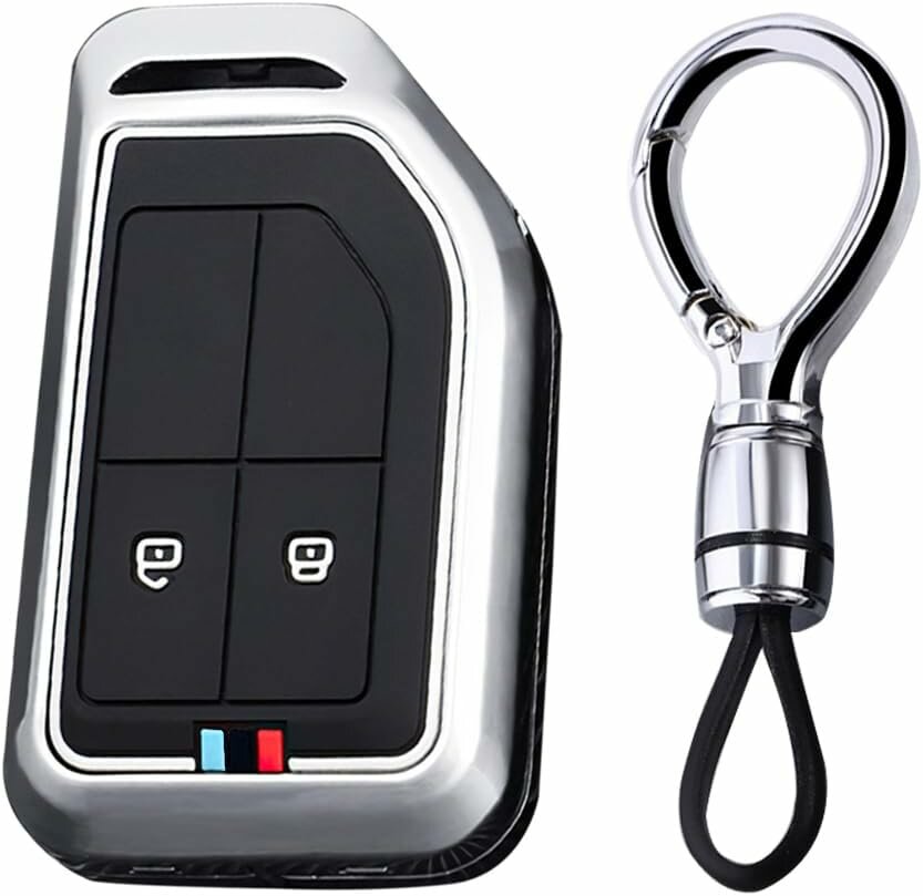 Металлическая крышка брелока с дистанционным управлением, 2 кнопки, подходит для смарт-ключа без ключа, с брелком, подхо