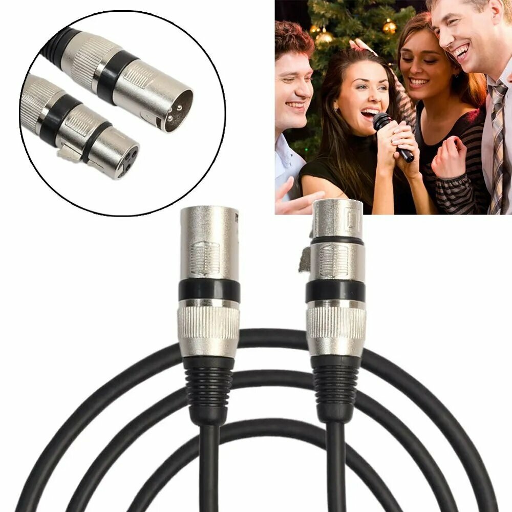 Кабель XLR мама папа для микрофонов, 20 м, медный, экранированный