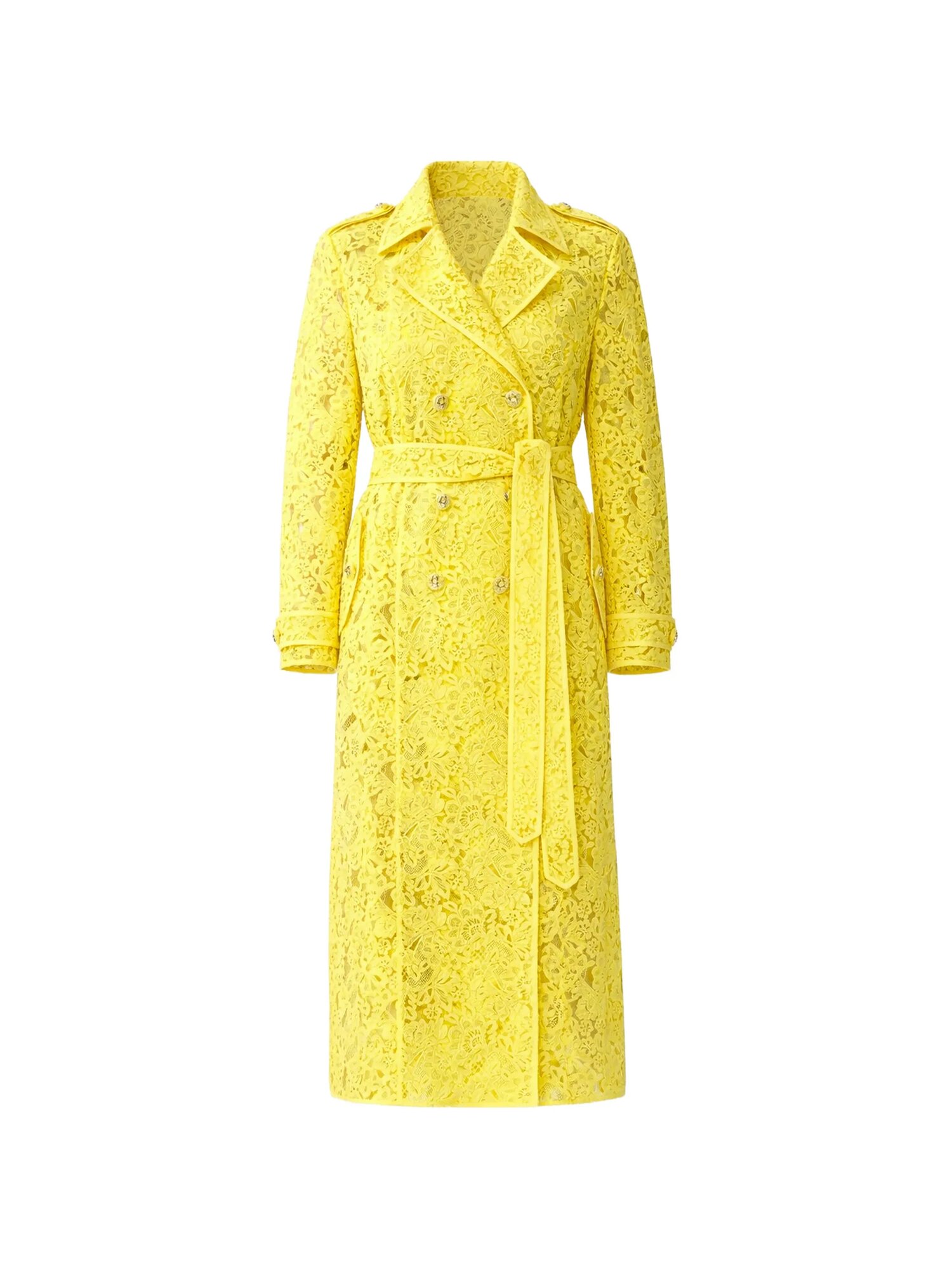 Пальто Lady Limonada lace-design double-breasted trench coat