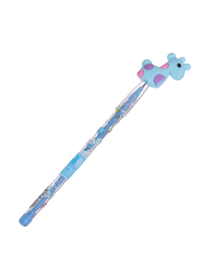 Карандаш-прикол секционный «Жираф», НВ, голубая фигурка