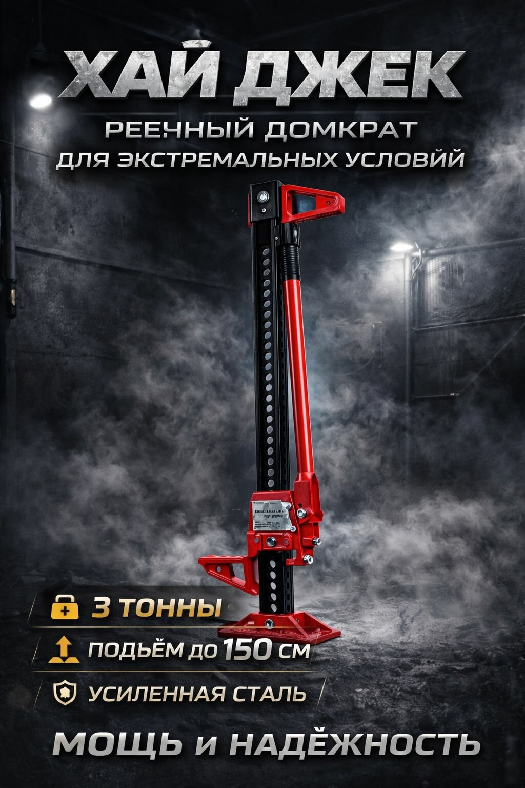 Домкрат реечный 3т 150см