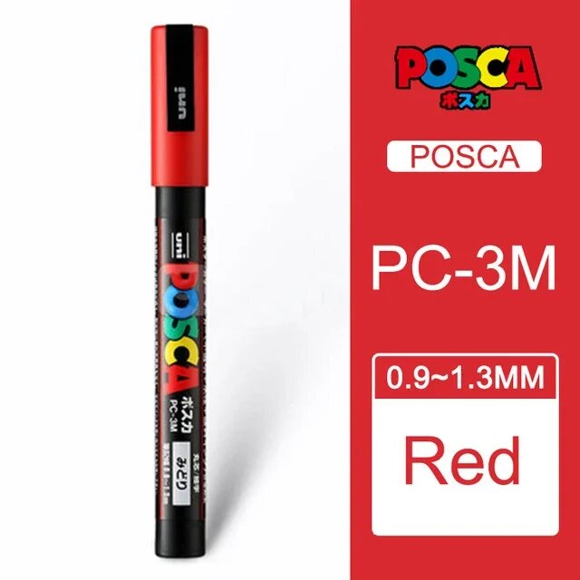 Маркер Uni Posca PC-3M красный 0.9-1.3мм