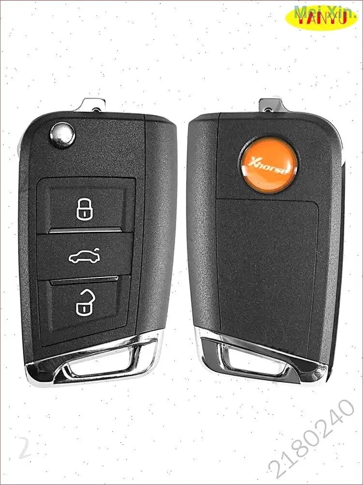 Xhorse MQB Style Электронный ключ для автомобильного ключа, 3 кнопки, черные пластиковые автомобильные запчасти