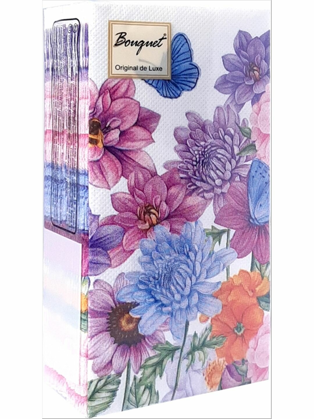 Салфетки бумажные двухслойные "Art Bouquet Original de Luxe 1/8" Чудесный букет, 33х33 см, в пачке 20 штук