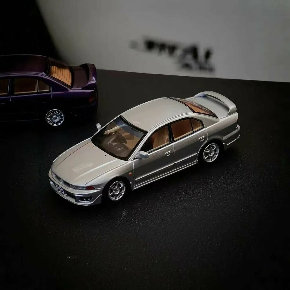 Bliss Mold 1/64 Scale Mitsubishi Galant VR4 в фиолетовом и серебристом цветах металлическая модель автомобиля для демонстрации