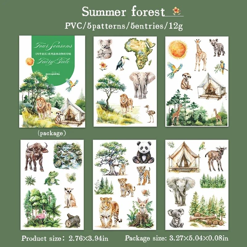 Стикеры Summer Tree Forest, 5 шт.