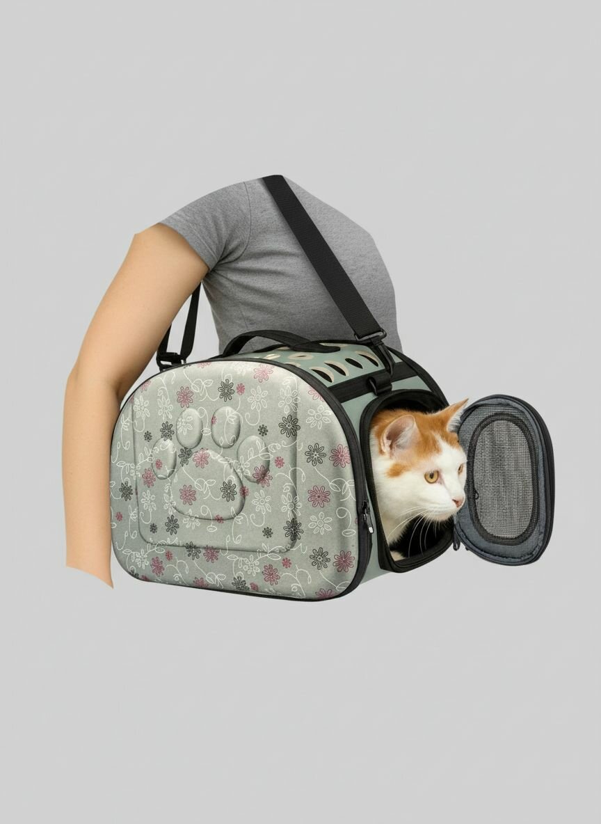 Переноска для кошек и собак прозрачная с окном Solmax&Pets