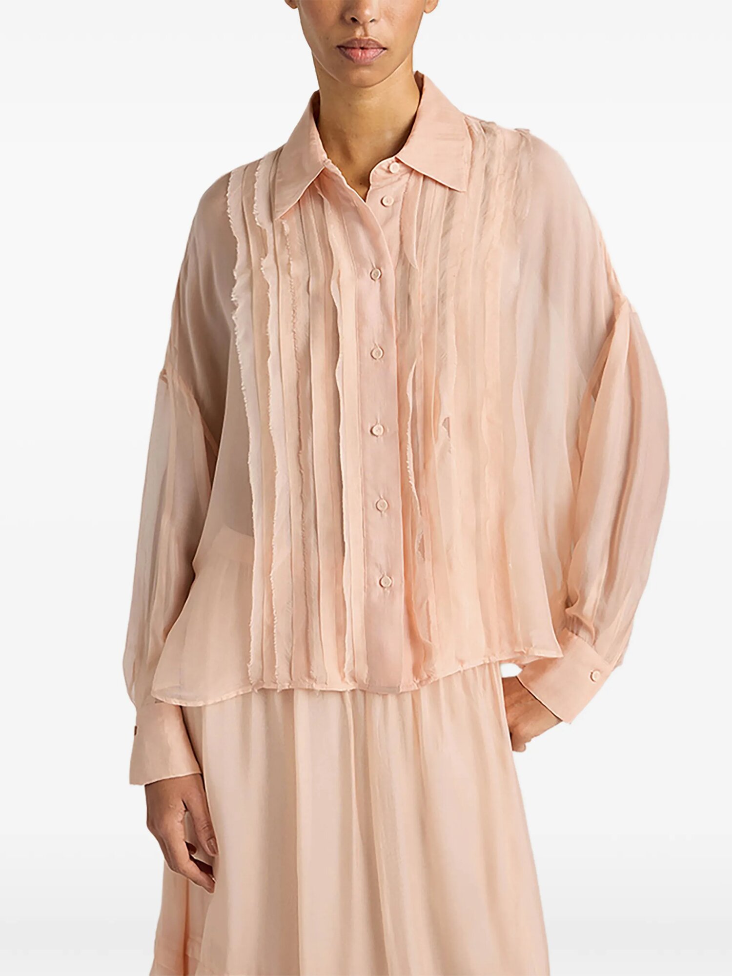 Рубашка Momoni Raw cut bib shirt, размер 48, розовый — фото 1