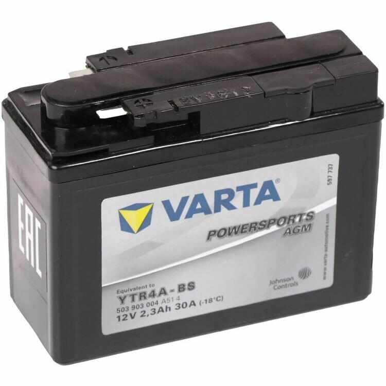 Мото аккумулятор VARTA Powersports AGM 503 903 004 A51 4 12 V 2.3 Ah 30 A (YTR4A-BS) 114х49х86
