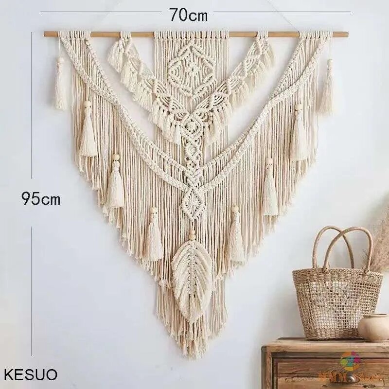 Настенная декорация в скандинавском стиле, панно макраме 70X95CM, хлопок