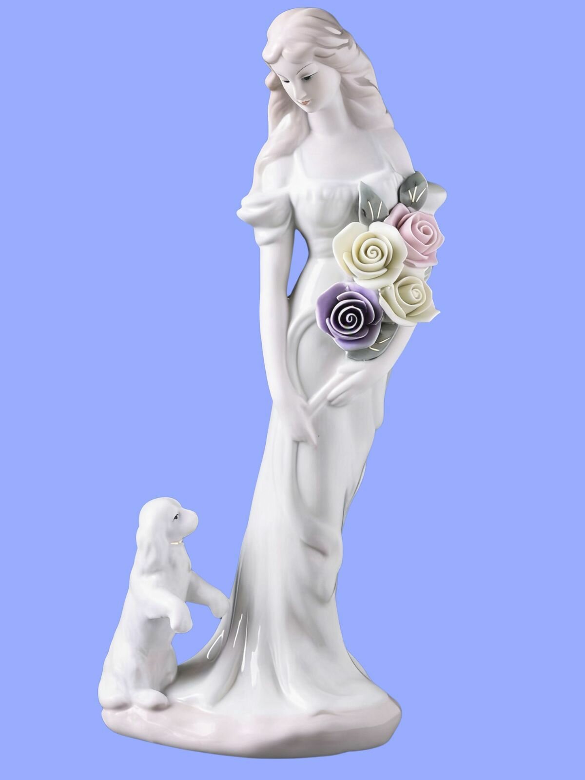 Фигурка декоративная фарфоровой статуэтки-2, высота 28 см, длина 12 см