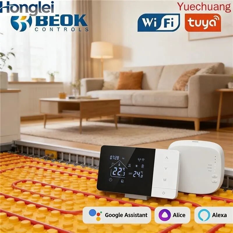 Терморегулятор/термостат до 600Вт Для электрического котла, белый, черный