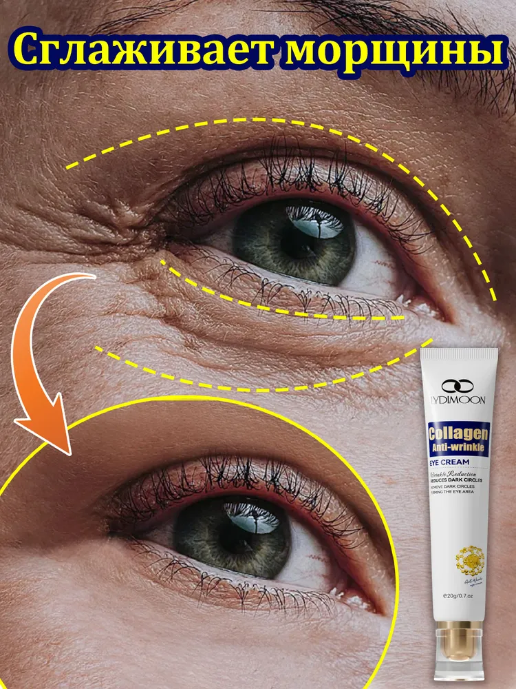 Крем для век антивозрастной, для век и зоны вокруг глаз, разглаживание морщин, от отеков и морщин с эффектом лифтинга