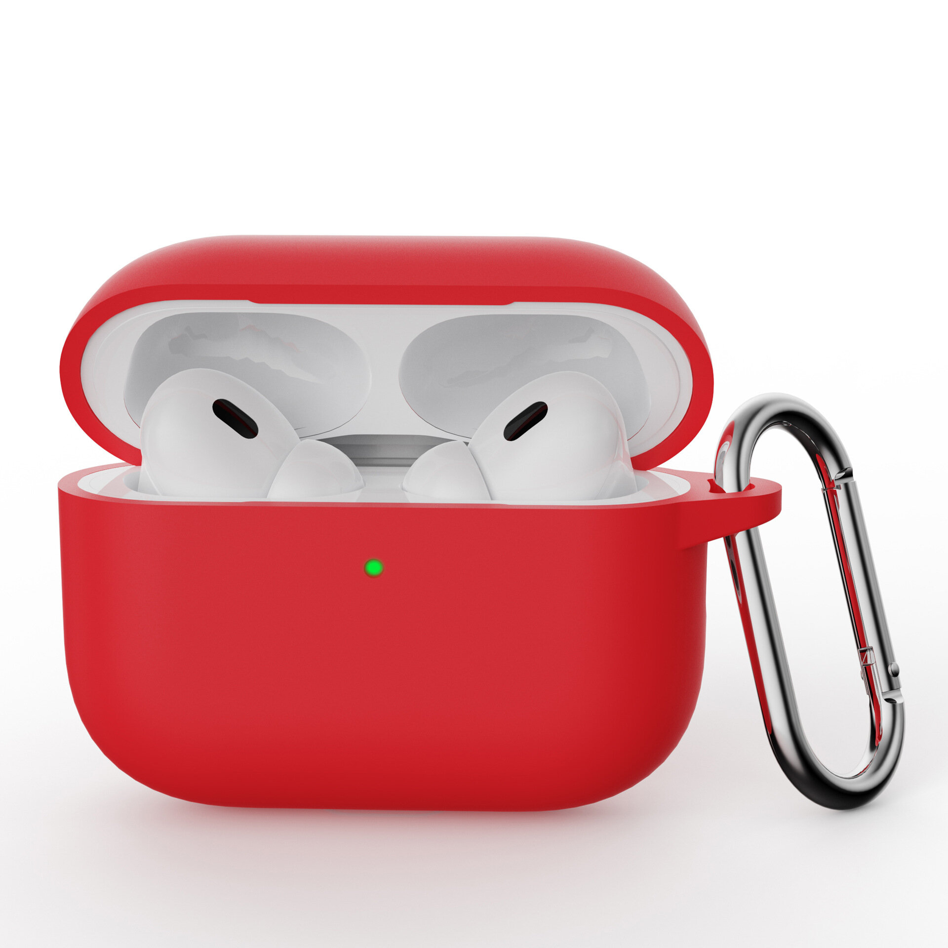 Премиум красный силиконовый полный чехол для AirPods Pro 3, 2 мм толщины, прочный силиконовый чехол для беспроводных